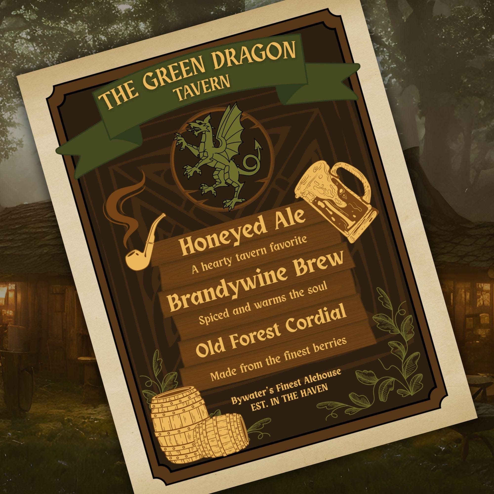 Fantasy Tavern Food & Drink Menu (canva Template Set) - Etsy