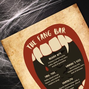Vampire Cocktail Menu Template: Spooky Halloween Bar Sign (canva Pro ...