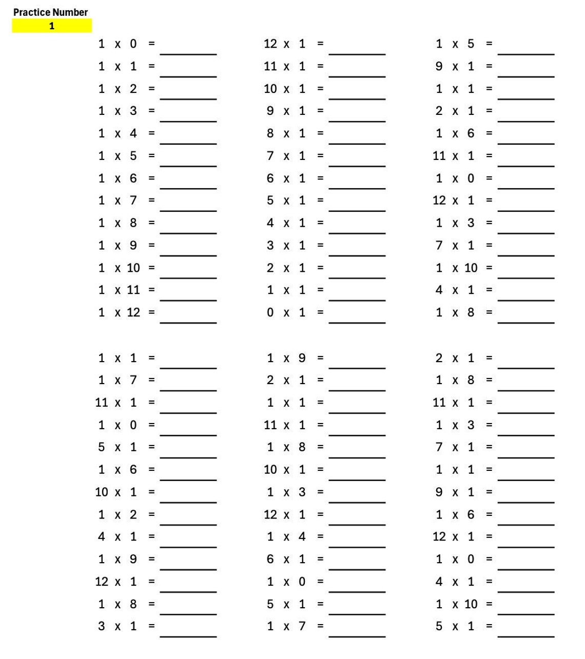 Multiplication Practice Worksheets - Etsy