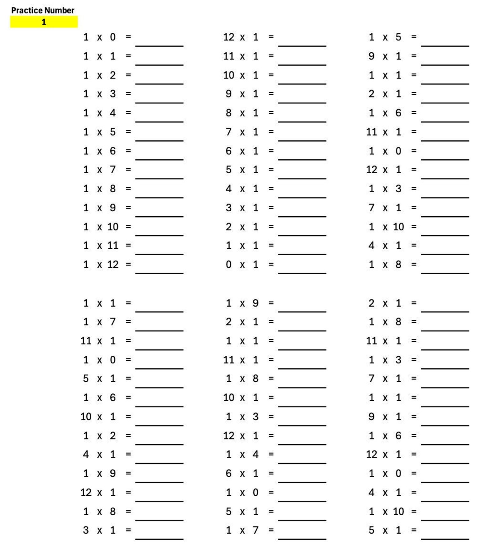 Multiplication Practice Worksheets - Etsy