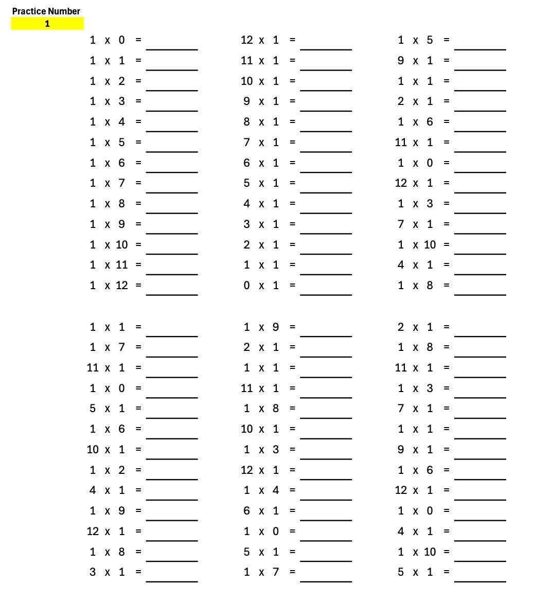 Multiplication Practice Worksheets - Etsy