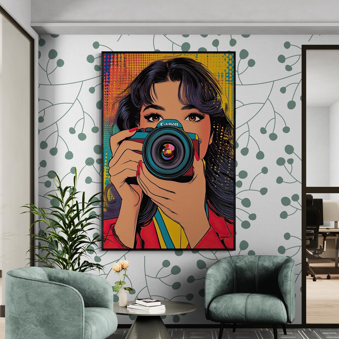Pop Art Camera, Bold Wall Art, Retro Camera Art, Funky Wall Art ...