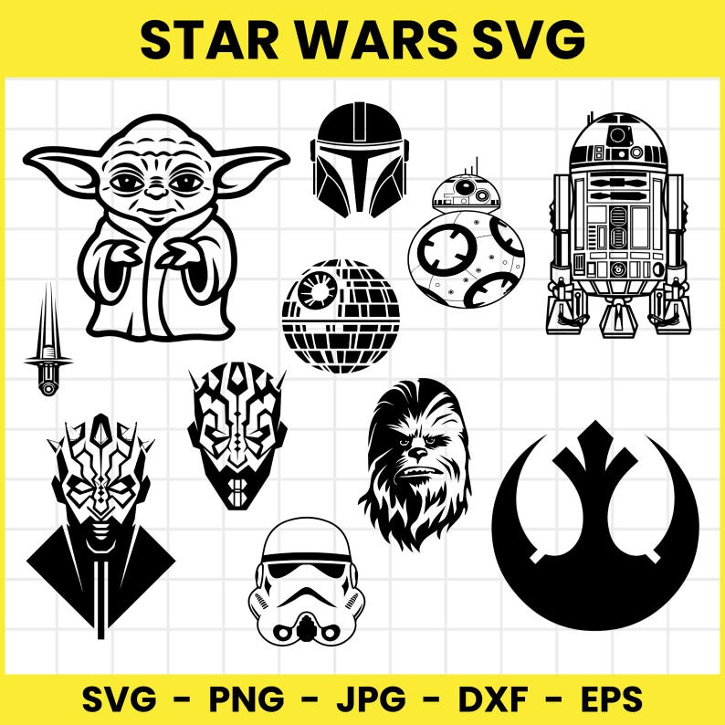 Star Wars SVG Bundle, Clipart Logos Font Symbols (instant Download) - Etsy
