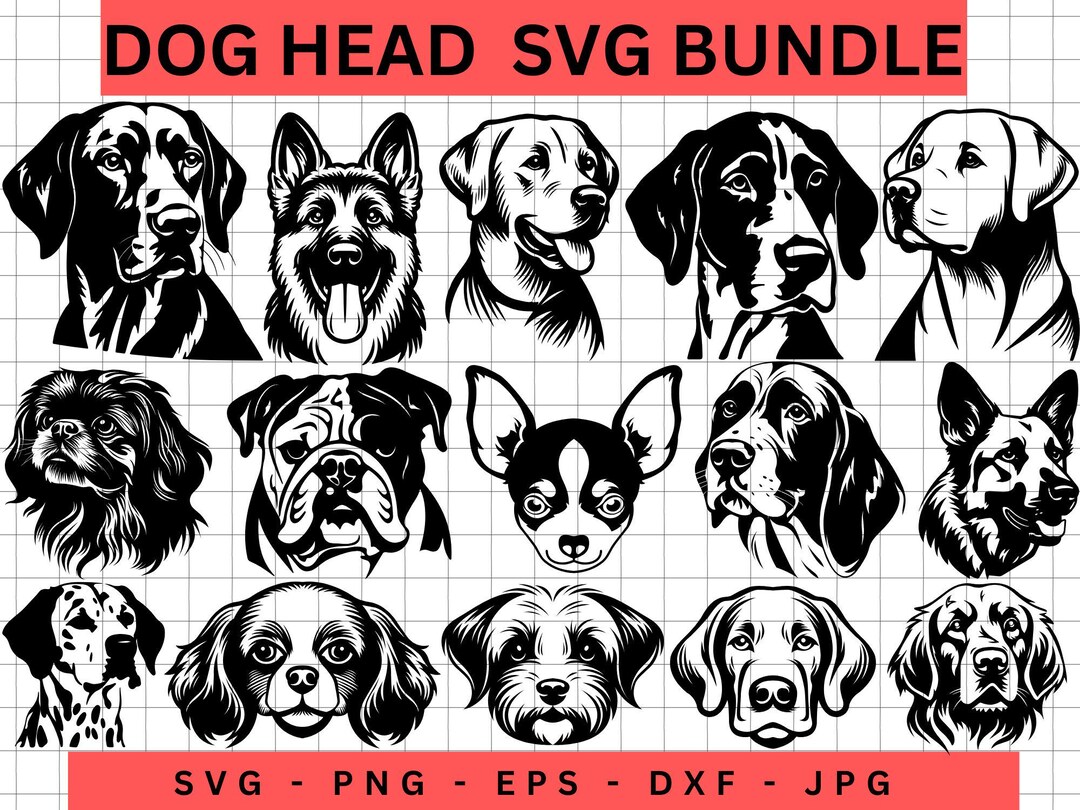 Dog Heads SVG Bundle,dog SVG Bundle,dog Heads for Cricut Svg,dog ...