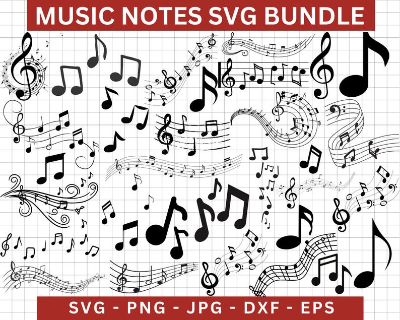 Music Note Svg,musical Notes Svg,music Notes Cut Files for Cricut ...