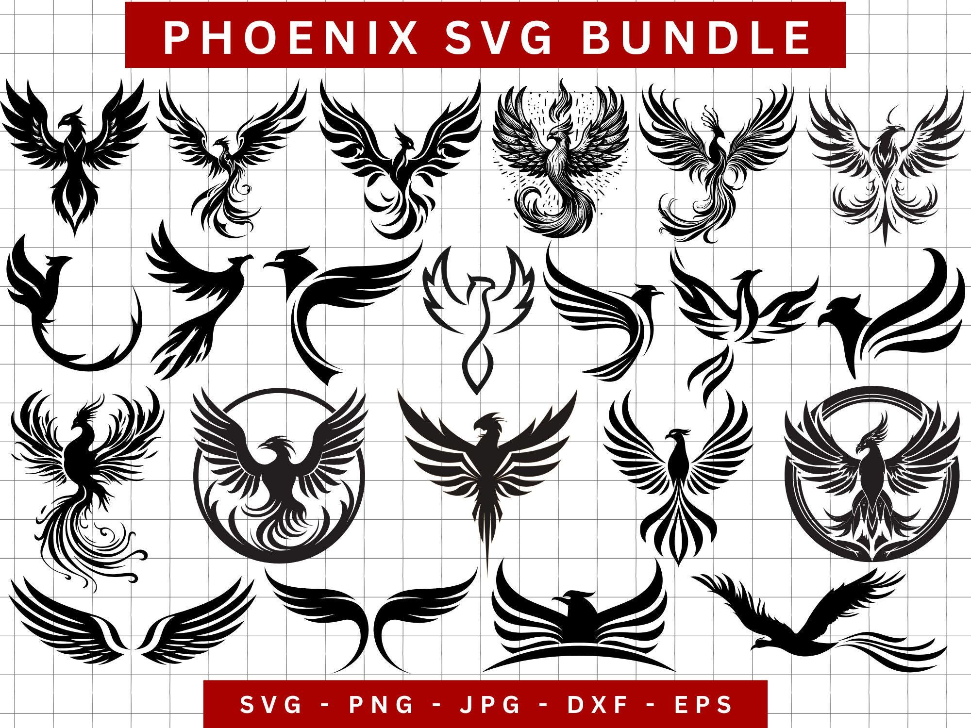 Phoenix Svg,phoenix SVG Bundle,phoenix Bird Svg,phoenix SVG Cut Files ...