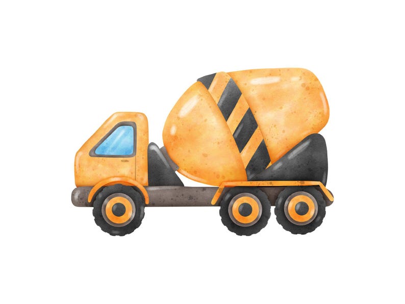 Watercolor Construction Clipart Bundle,construction Vehicle for Kids ...