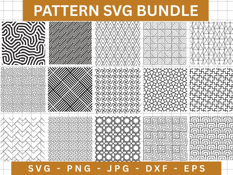 Geometric Patterns SVG Bundle, Seamless Vector Designs (digital ...