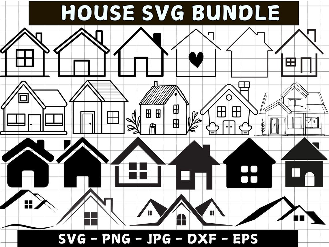 Little House Svg Bundle,plotter File Home,house Svg,floral House Svg ...