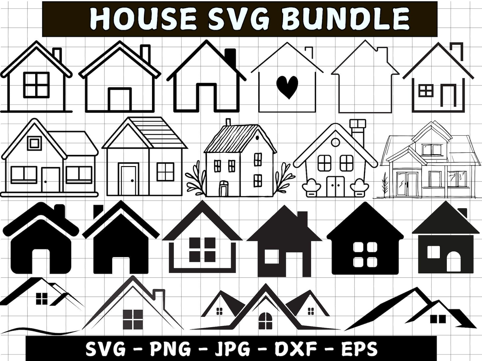 Little House Svg Bundle,plotter File Home,house Svg,floral House Svg ...