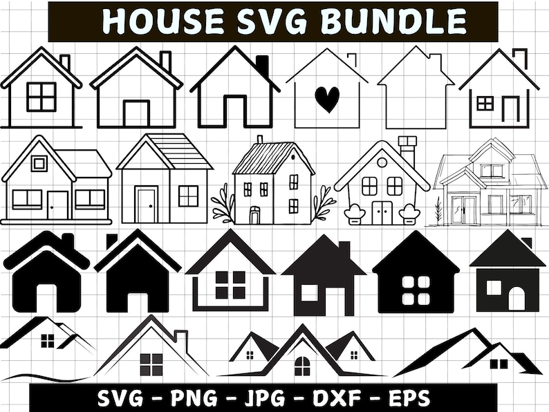 Little House Svg Bundle,plotter File Home,house Svg,floral House Svg ...