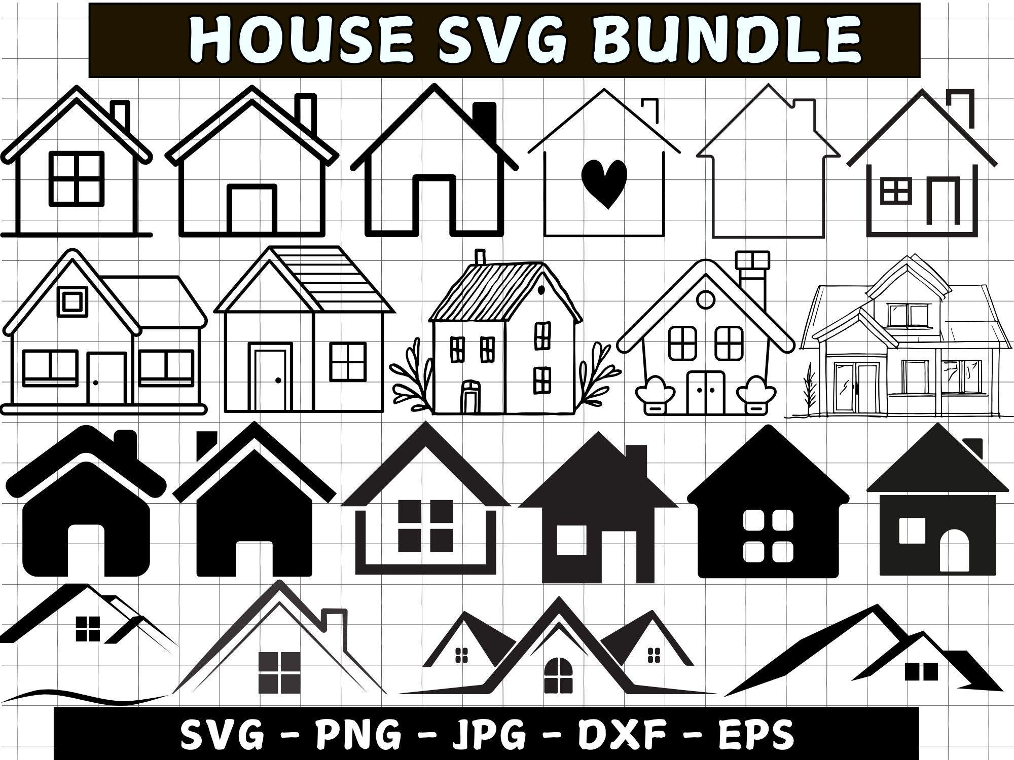 Little House Svg Bundle,plotter File Home,house Svg,floral House Svg ...
