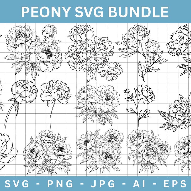 Peony Svg - Etsy