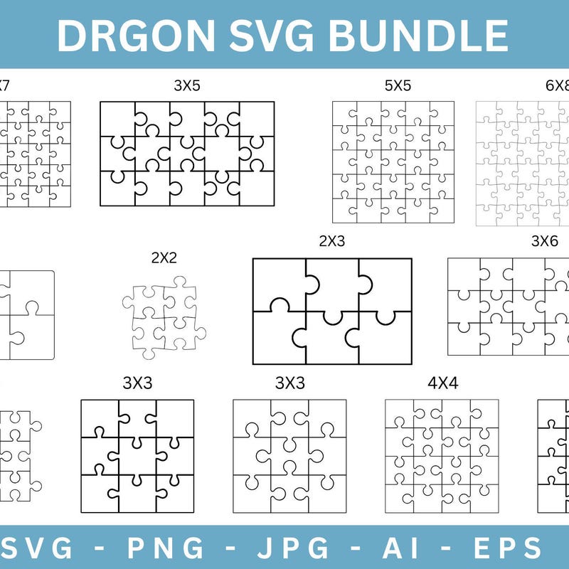 6 Piece Puzzle Template - Etsy