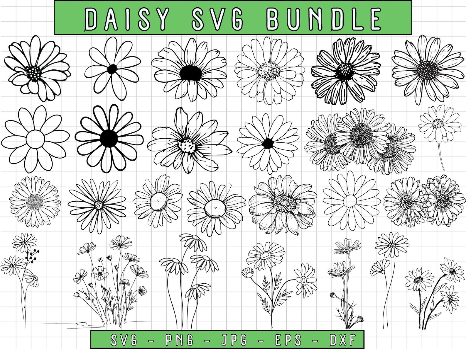 Daisy SVG Bundle,flower Clipart,daisy Flower Svg Files for Cricut ...