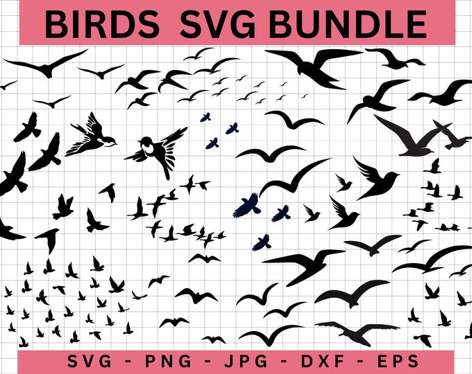 Flock of Birds Svg Bundle\ SVG\ JPG\ PNG\ Commercial Use\ Digital Cut ...