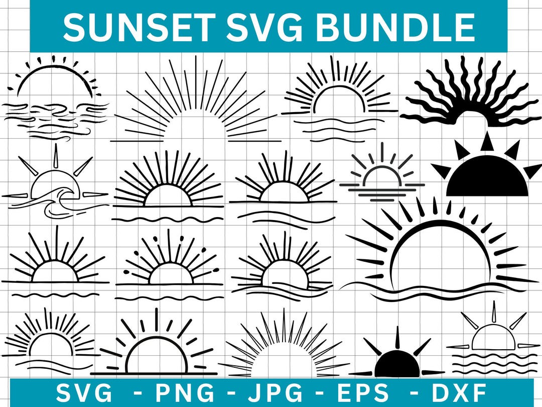 Sunset Svg,sunrise Svg,sunset Silhouette,sunrise Clipart,high Quality ...