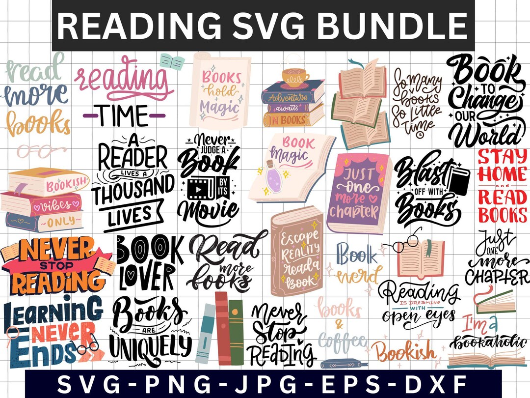 Reading SVG Bundle,librarian Svg,book Quotes Svg,book Worm Svg,book ...
