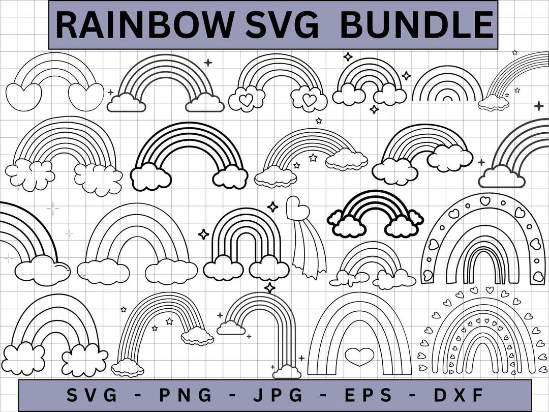Rainbow SVG Cut Files Bundle (digital Download) - Etsy