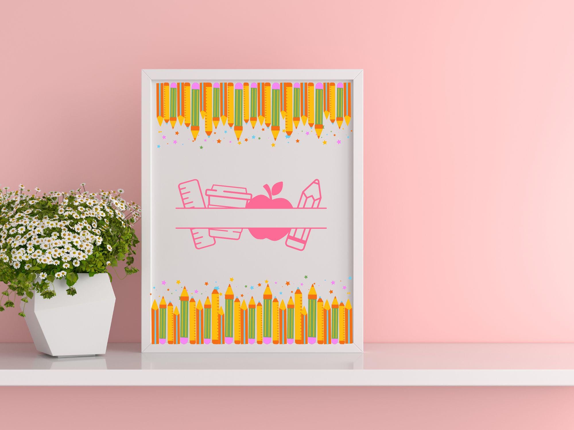 School Monogram Frame SVG for Teachers, Back to School Monograms Svg ...