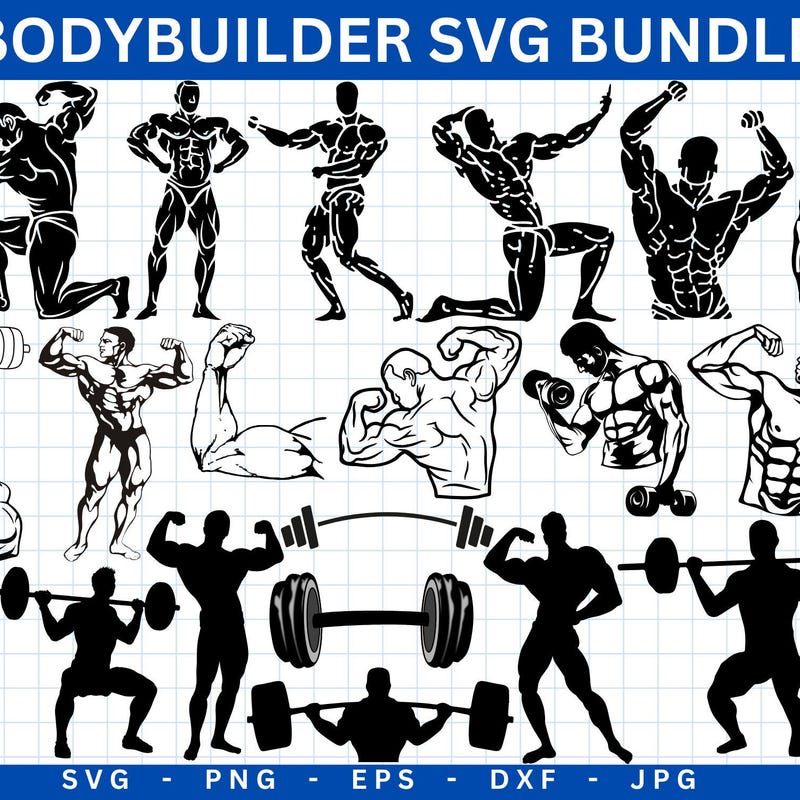 Bodybuilder With Weight Svg - Etsy UK