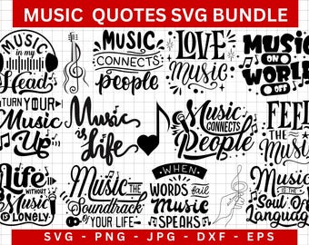 Music Quotes SVG Bundle,music Lover Svg,musical Funny Saying,retro ...