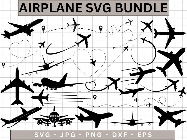 Airplane Svg,airplane Bundle SVG PNG Clipart,travel Svg,love Travel ...