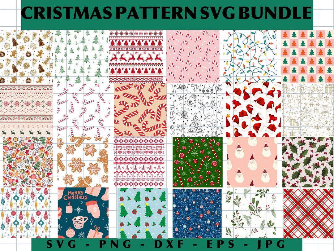 Christmas Pattern SVG Bundle, Snowflake Wallpaper (digital Files) - Etsy