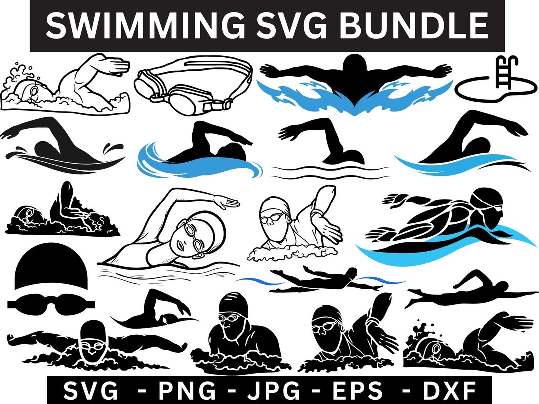 Swimmer Svg,swimmer Silhouette Svg Bundle,water Sports Svg,cut Files ...