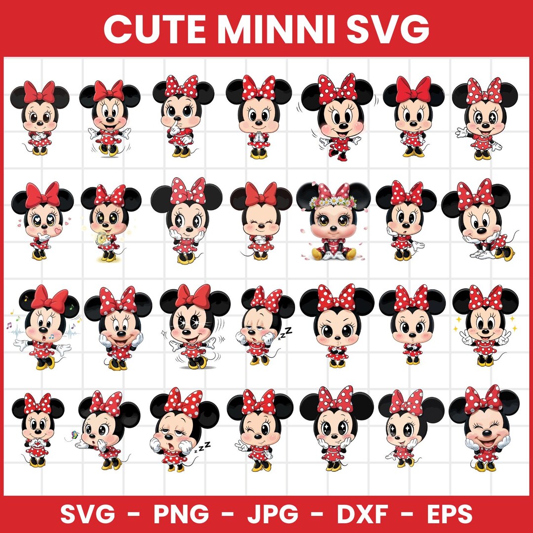 Minnie Mouse SVG Bundle, Princess Svg, Minnie Mouse Birthday, Minnie ...