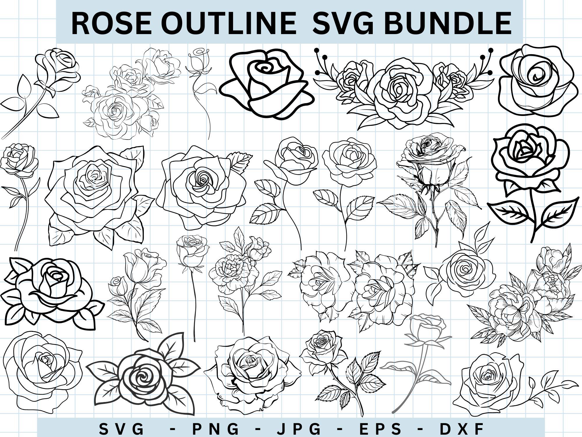 Roses SVG Bundle,roses Svg,rose Vector Svg,tattoo Svg,svg Files for ...
