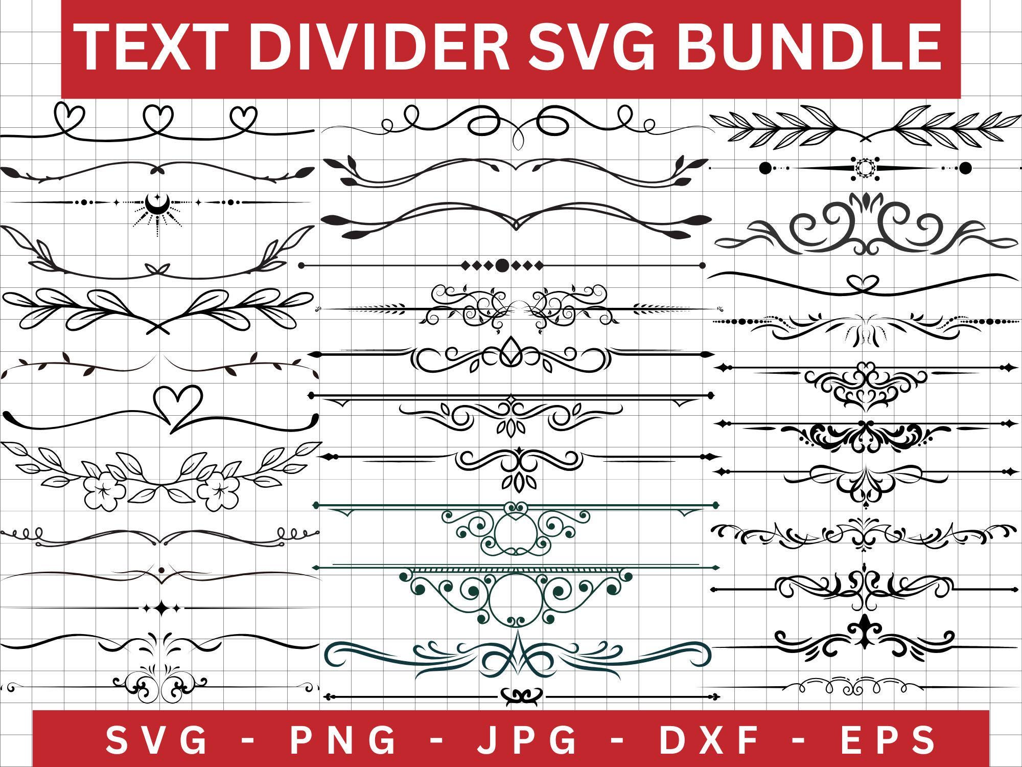 TEXT DIVIDERS Svg,decorative Text Dividers Svg,flourishes Svg,page ...