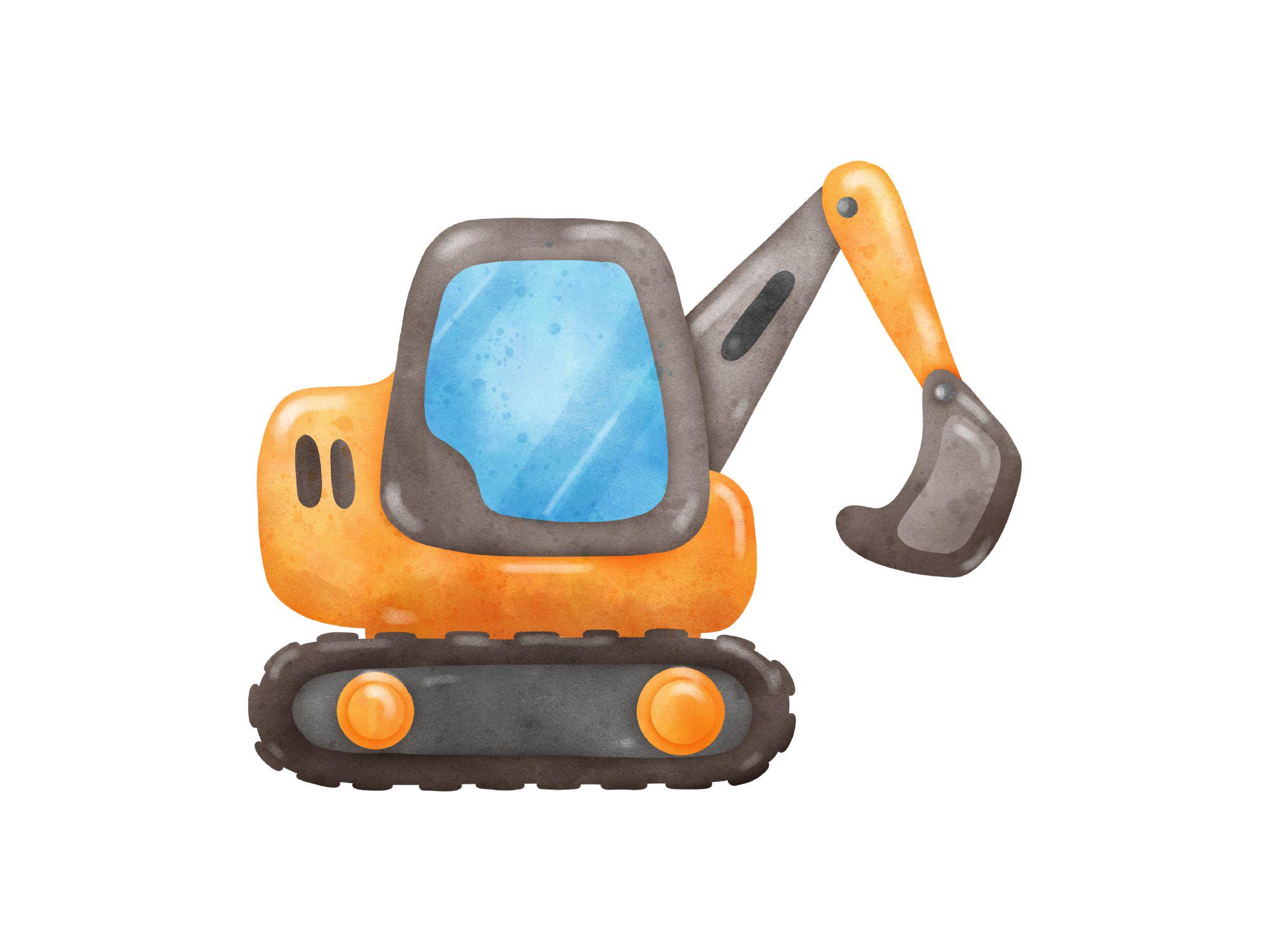 Watercolor Construction Clipart Bundle,construction Vehicle for Kids ...