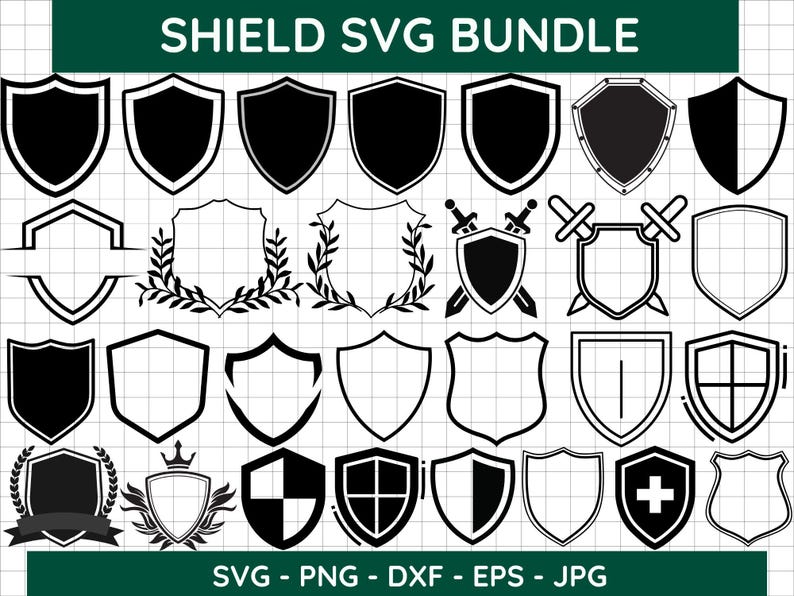 Shield SVG Bundle, Religious Art, Badge Designs (digital Files) - Etsy