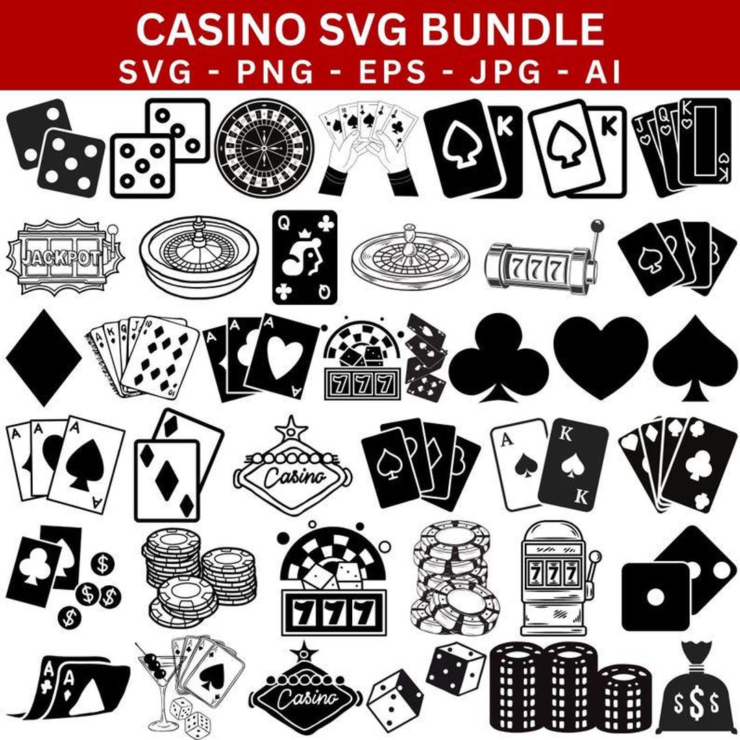 Casino SVG Bundle | Poker, Dice & Vegas Clipart | Digital Download - Etsy