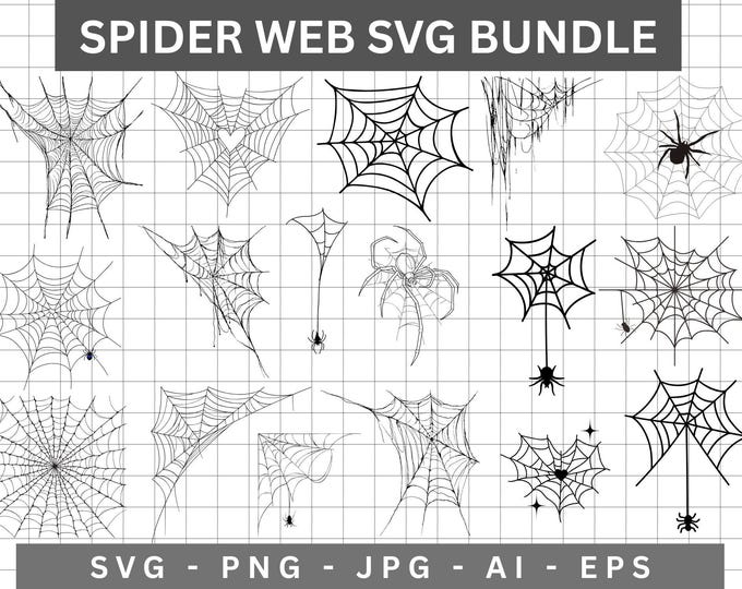 Spider Web SVG Bundle, PNG - Halloween Svg, Spider Web Clipart ...