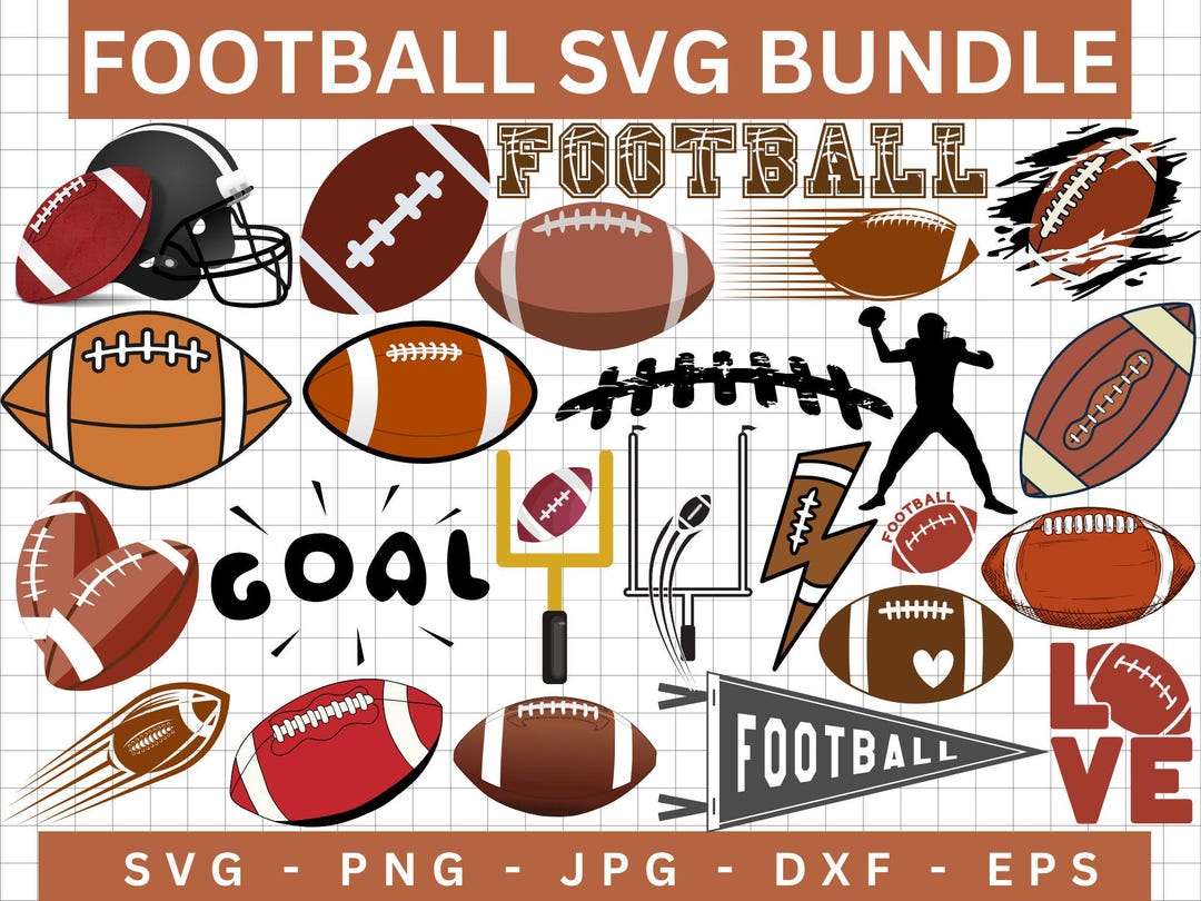 Football SVG Bundle, DIY Cut Files (digital Download) - Etsy