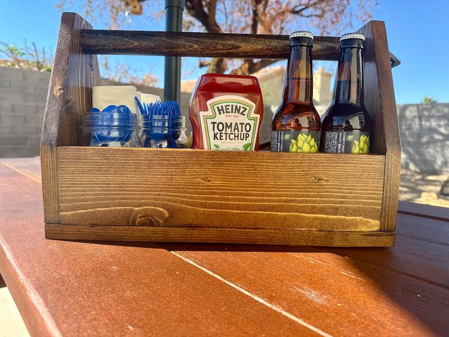 Handmade Wood BBQ Caddy - Etsy