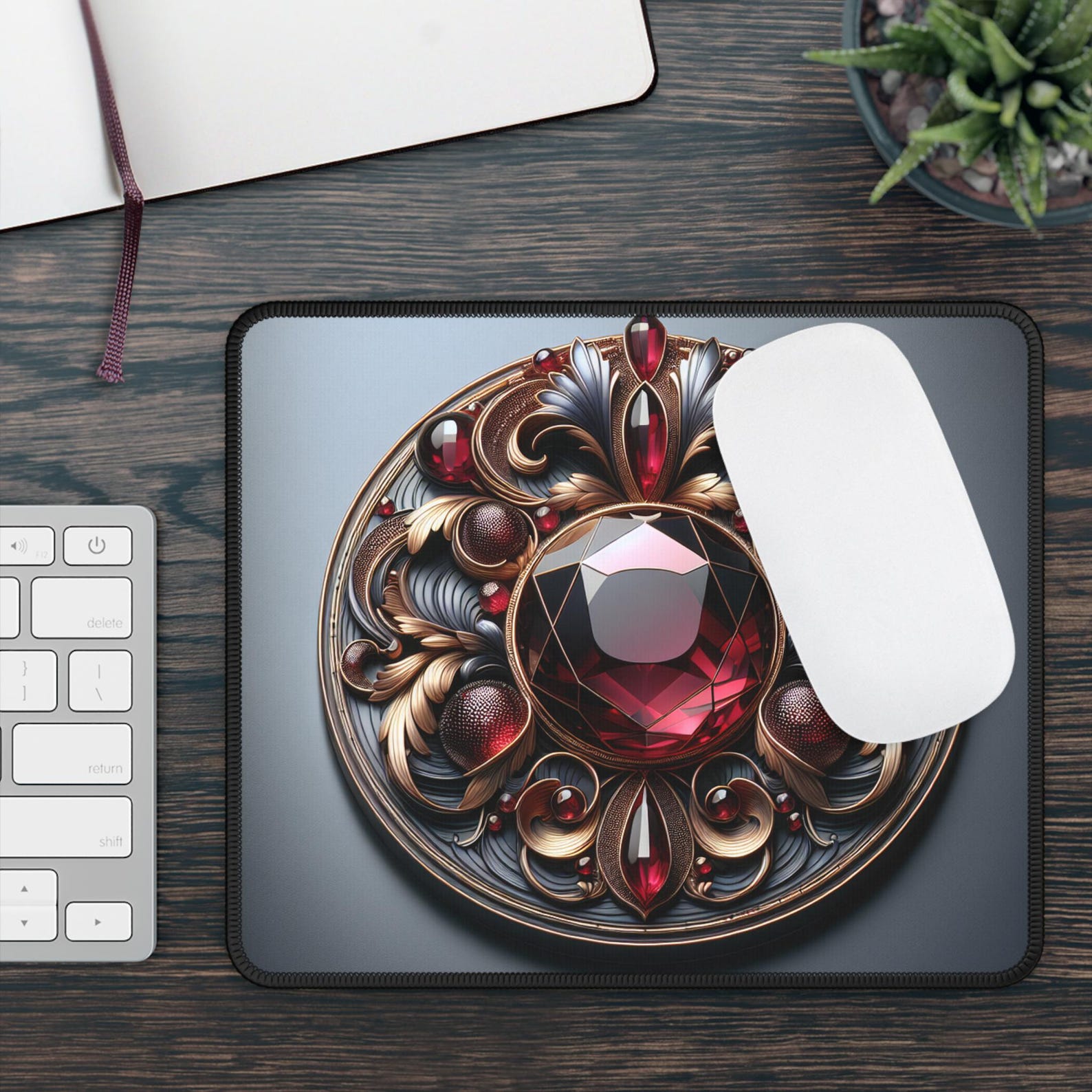 Gaming Mouse Pad, Elegant Garnet Birthstone Represention, Highly ...
