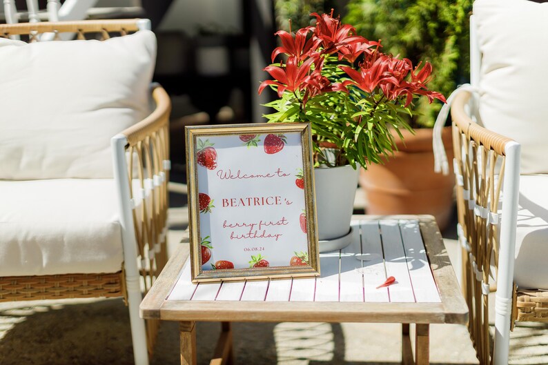 BERRY FIRST Birthday Welcome Sign - Etsy