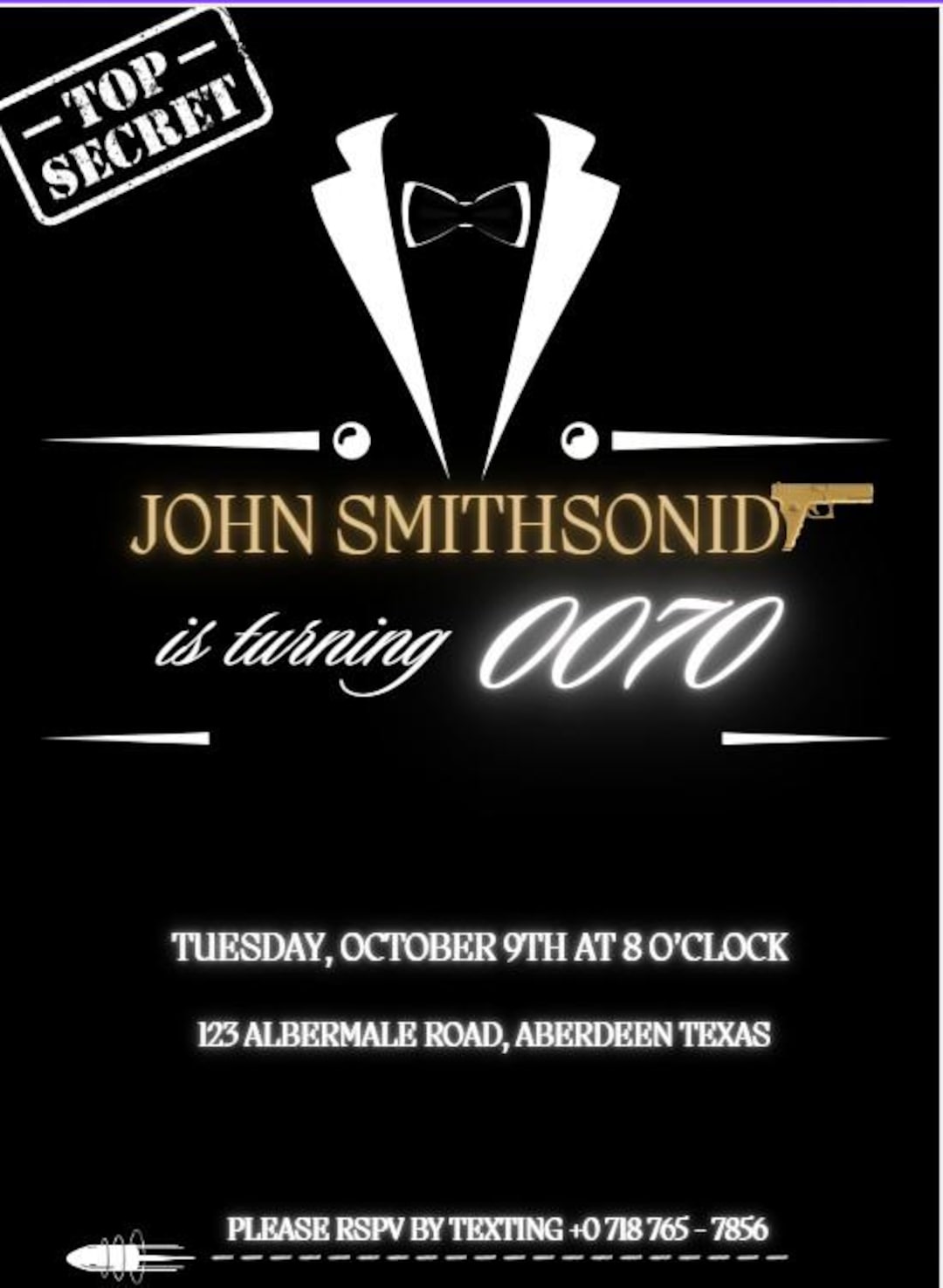 JAMES BOND 007 Party Invitation - Etsy