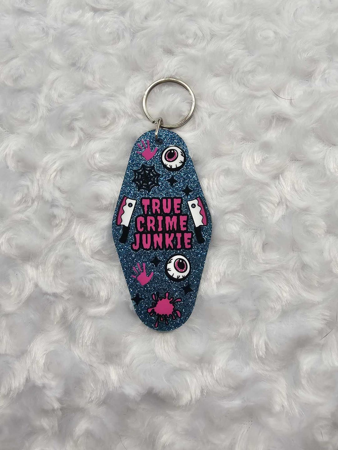 True Crime Junkie Vintage Motel Keychain, Personalized, Motel Keychain ...