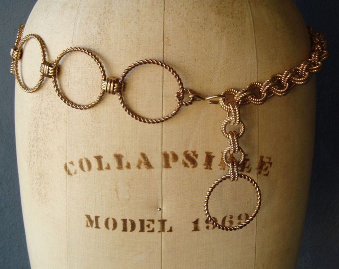1960's Go Go Gold Metal Hoop Chain Belt Size SM,MED,LG - Etsy
