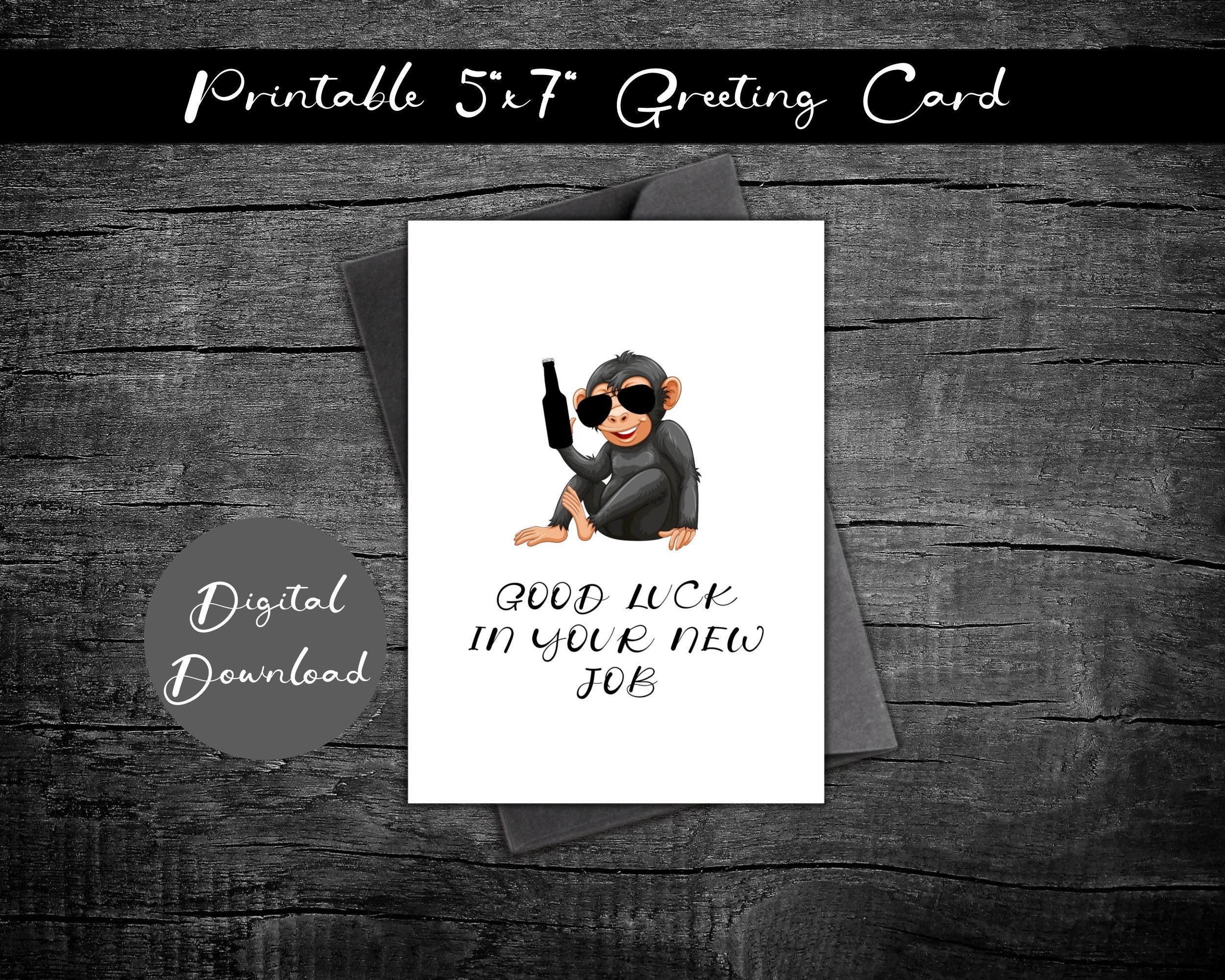 New Job Printable Greeting Card New Career Card Career Change Card Work ...