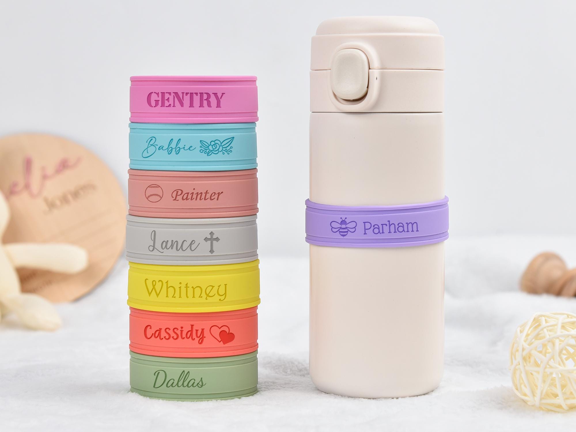 Engraved Silicone Bottle Label for Baby,personalized Baby Shower Gift ...