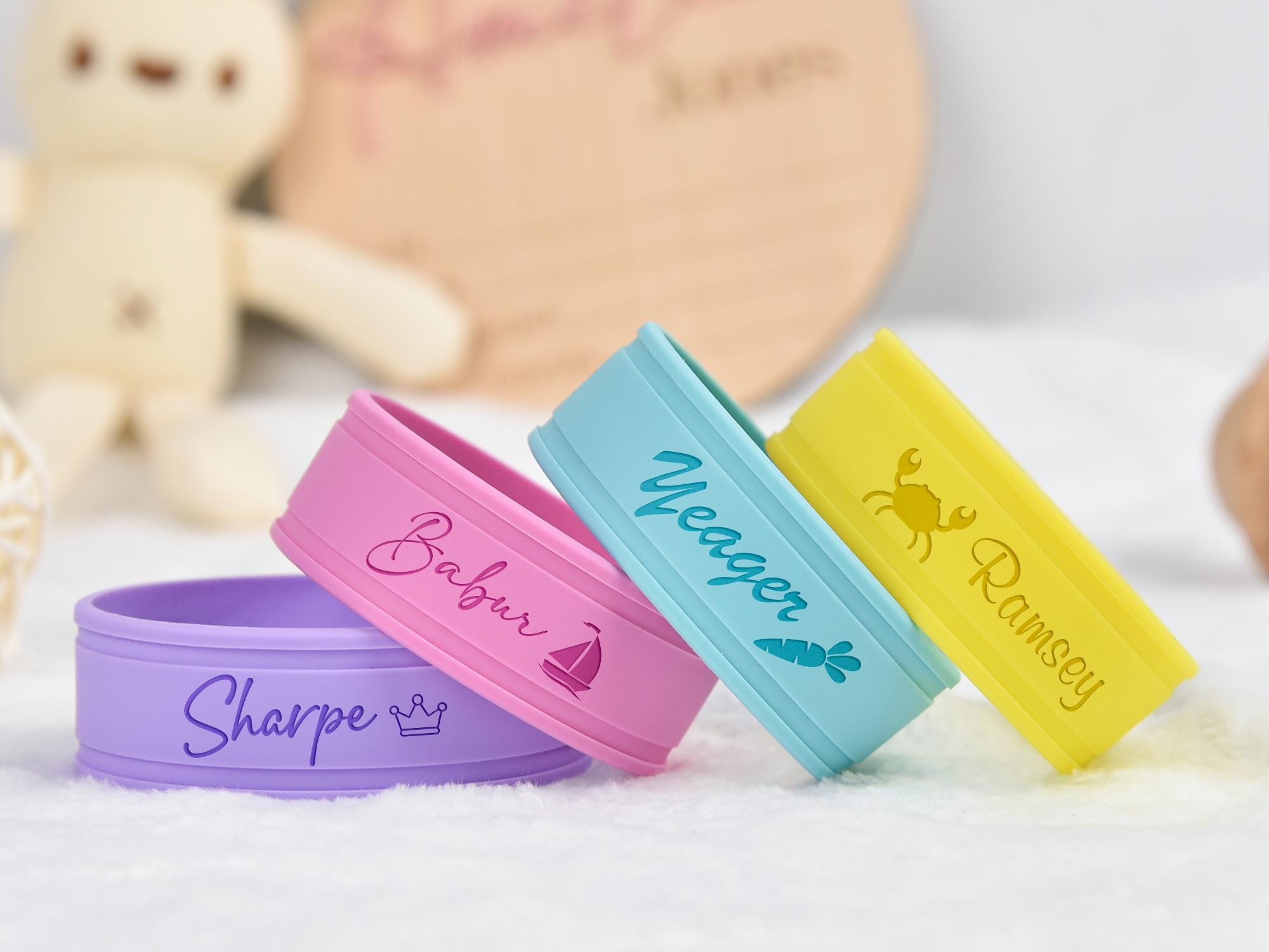 Engraved Silicone Bottle Label for Baby,personalized Baby Shower Gift ...