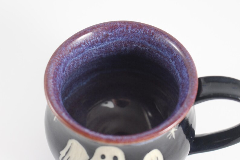 Handmade Ghost Cauldron Mug, Wheel Thrown Ceramics, Sgraffito Pottery ...