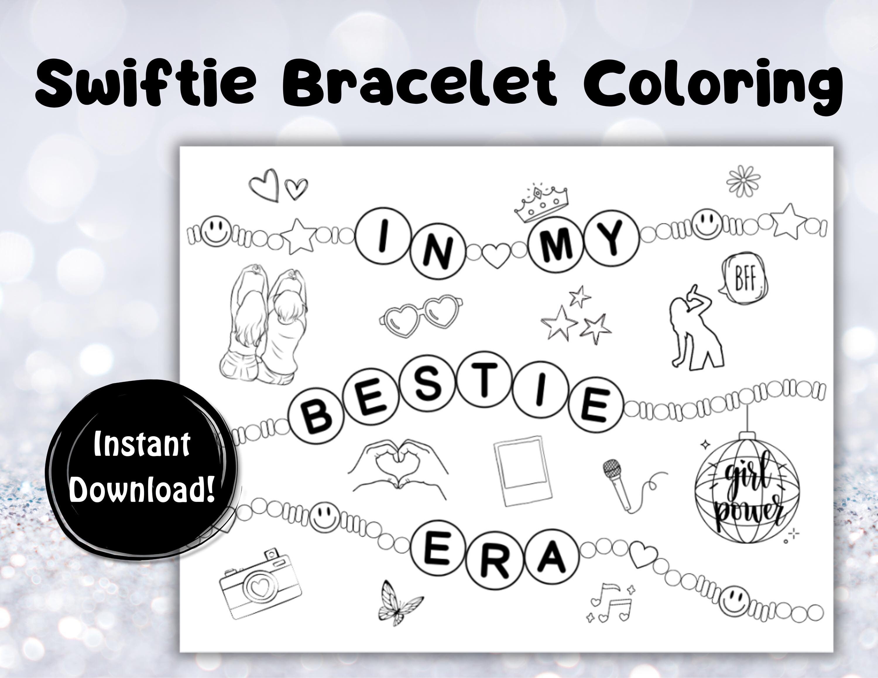 In My Bestie Era Coloring, Eras Coloring, Friendship Bracelet Coloring ...