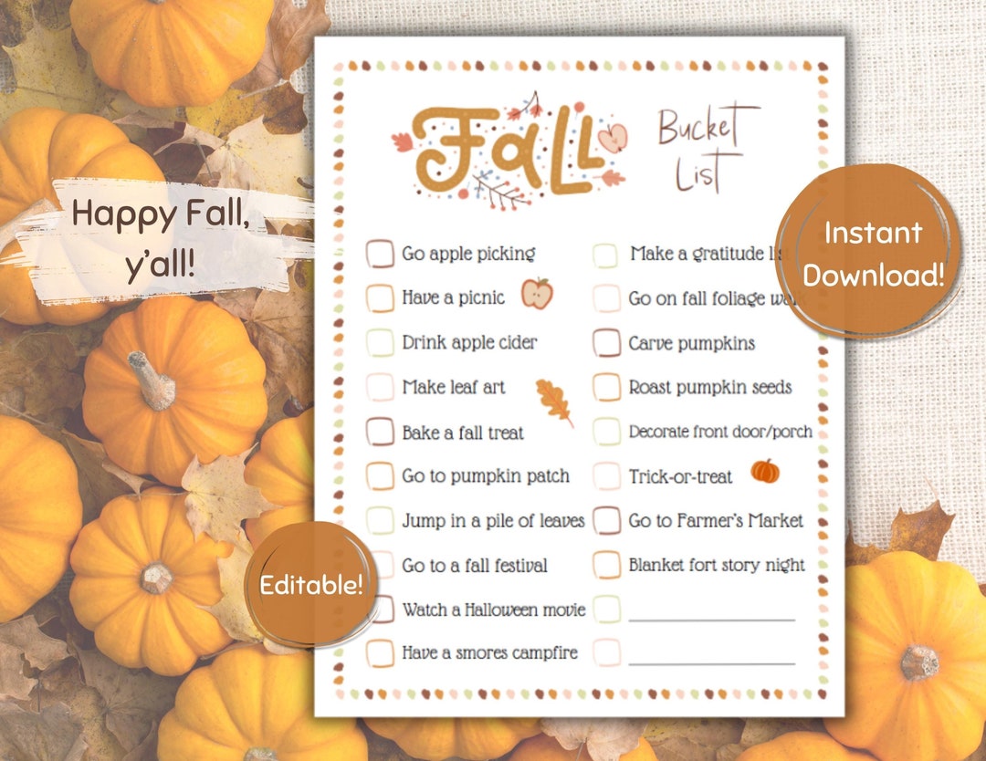 Fall Bucket List, Bucket List, Fall Fun, Fall Must Do, Kids Bucket List ...