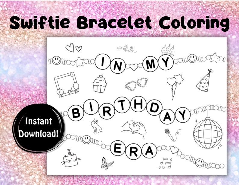 In My Birthday Era, Eras Coloring, Friendship Bracelet Coloring, Eras ...